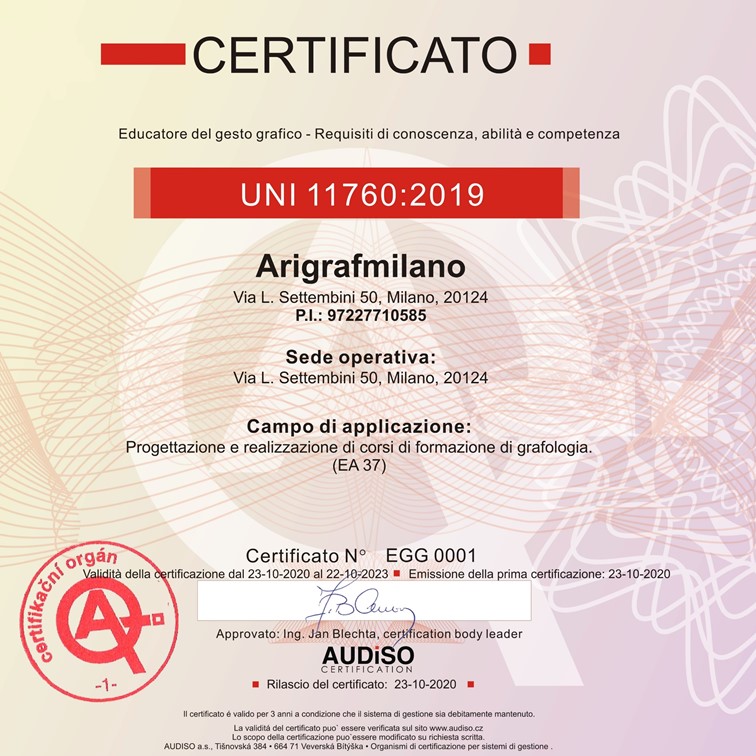 Certificazione di qualità per l’Educazione del Gesto Grafico ...